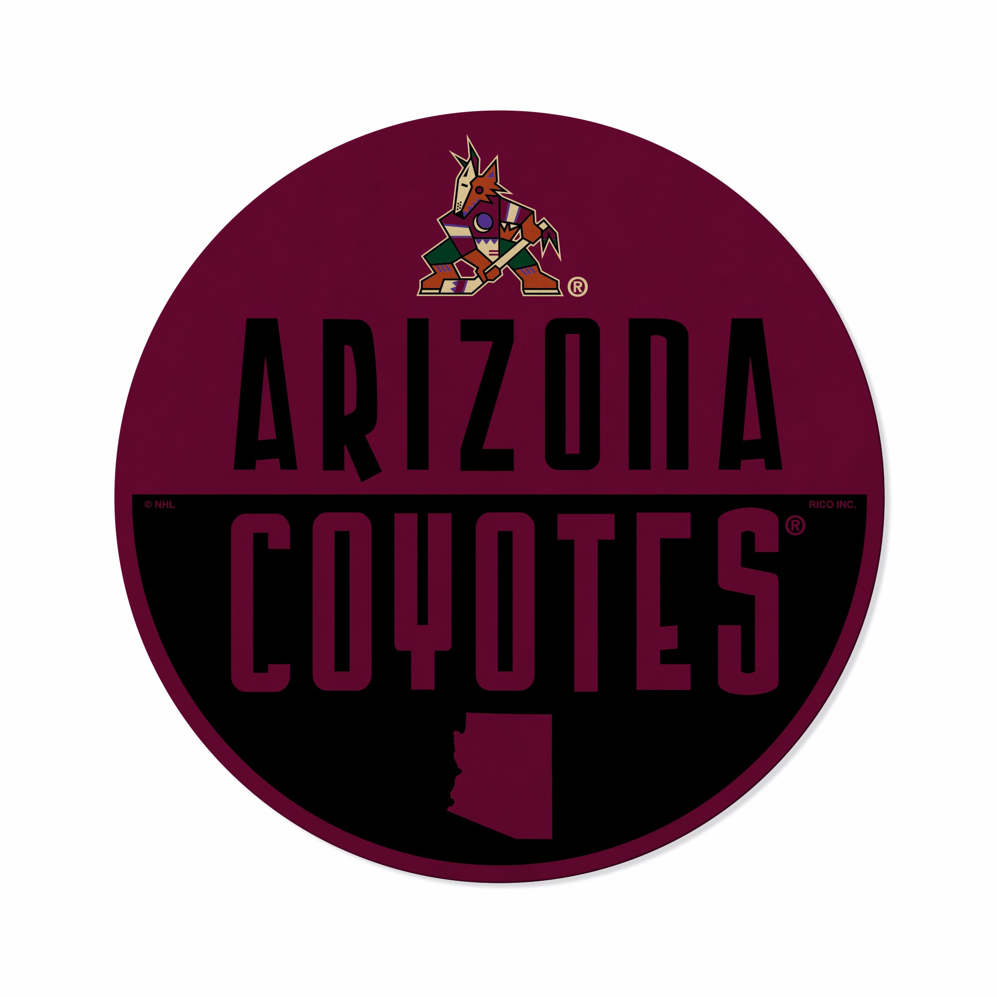 Coyotes Shape Cut Logo With Header Card - Classic Design